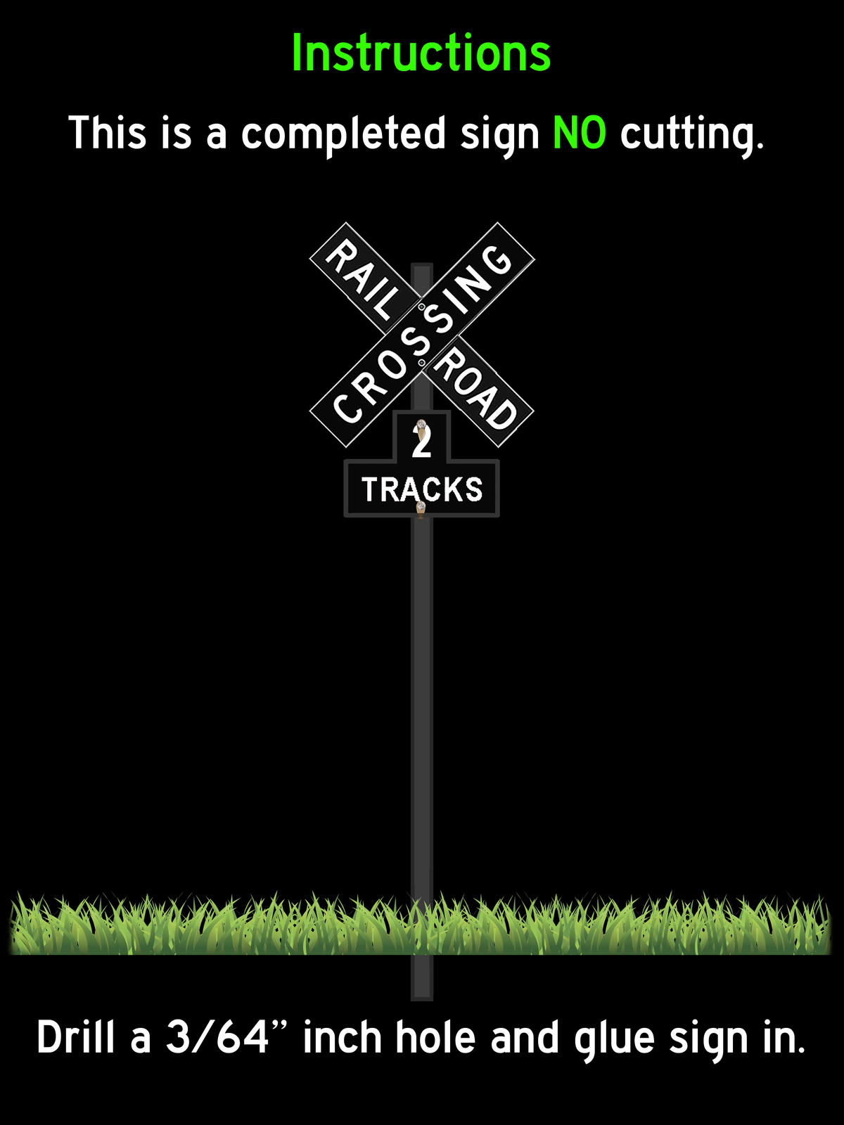 🟢 Crossbuck 3D| ScaleSigns.com