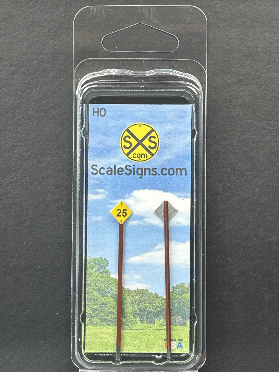 HO2104Cv25 / Railroad Speed Limit 25| ScaleSigns.com