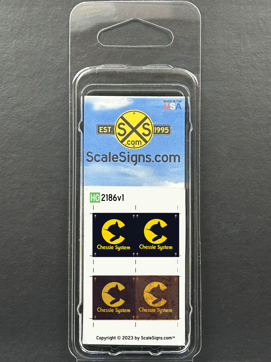 HO-2186v1 / Chessie System Logo Railroad Signs| ScaleSigns.com