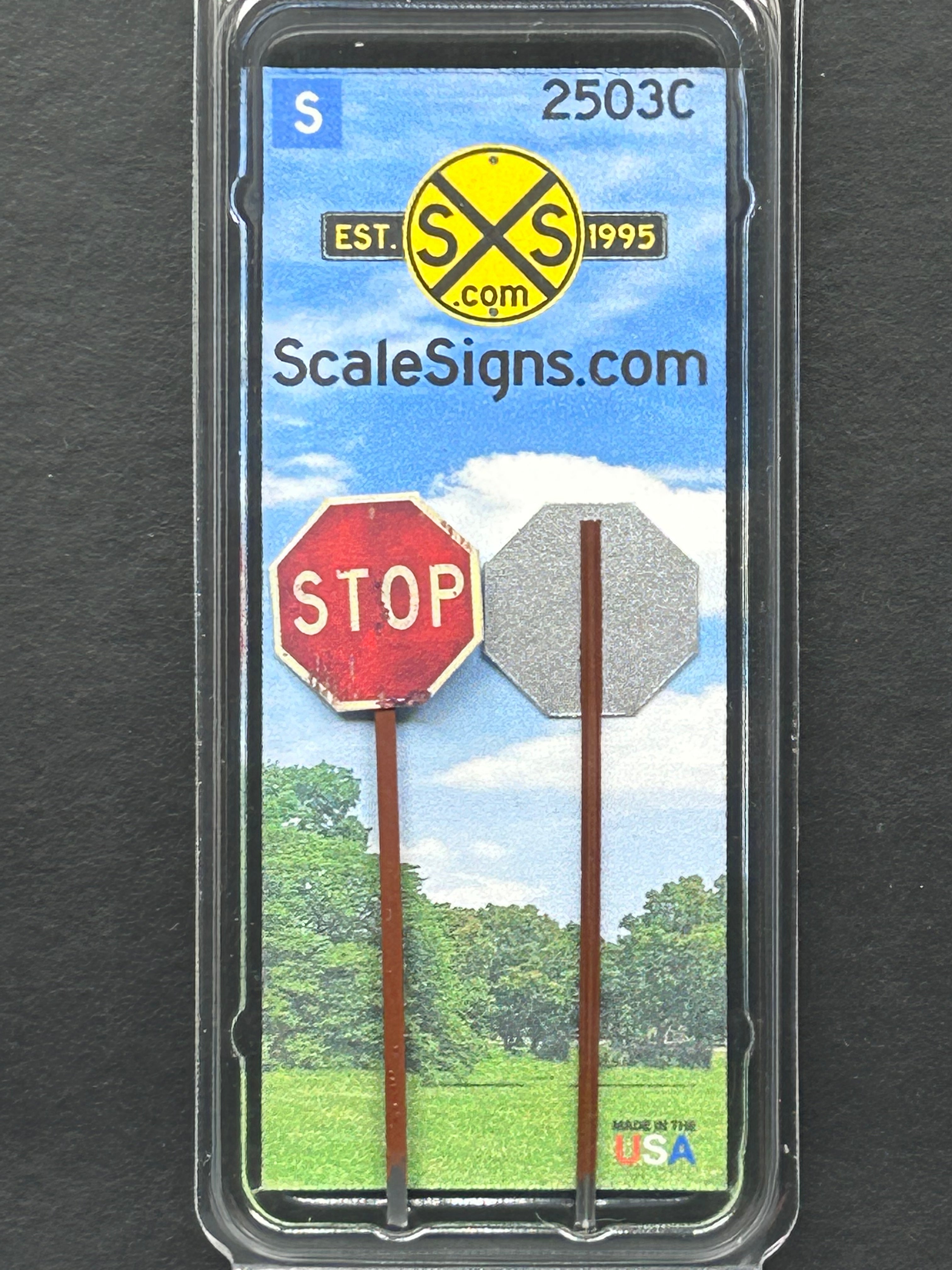Detailed Model Street and Railroad Signs in 1:64 S Scale – ScaleSigns.com