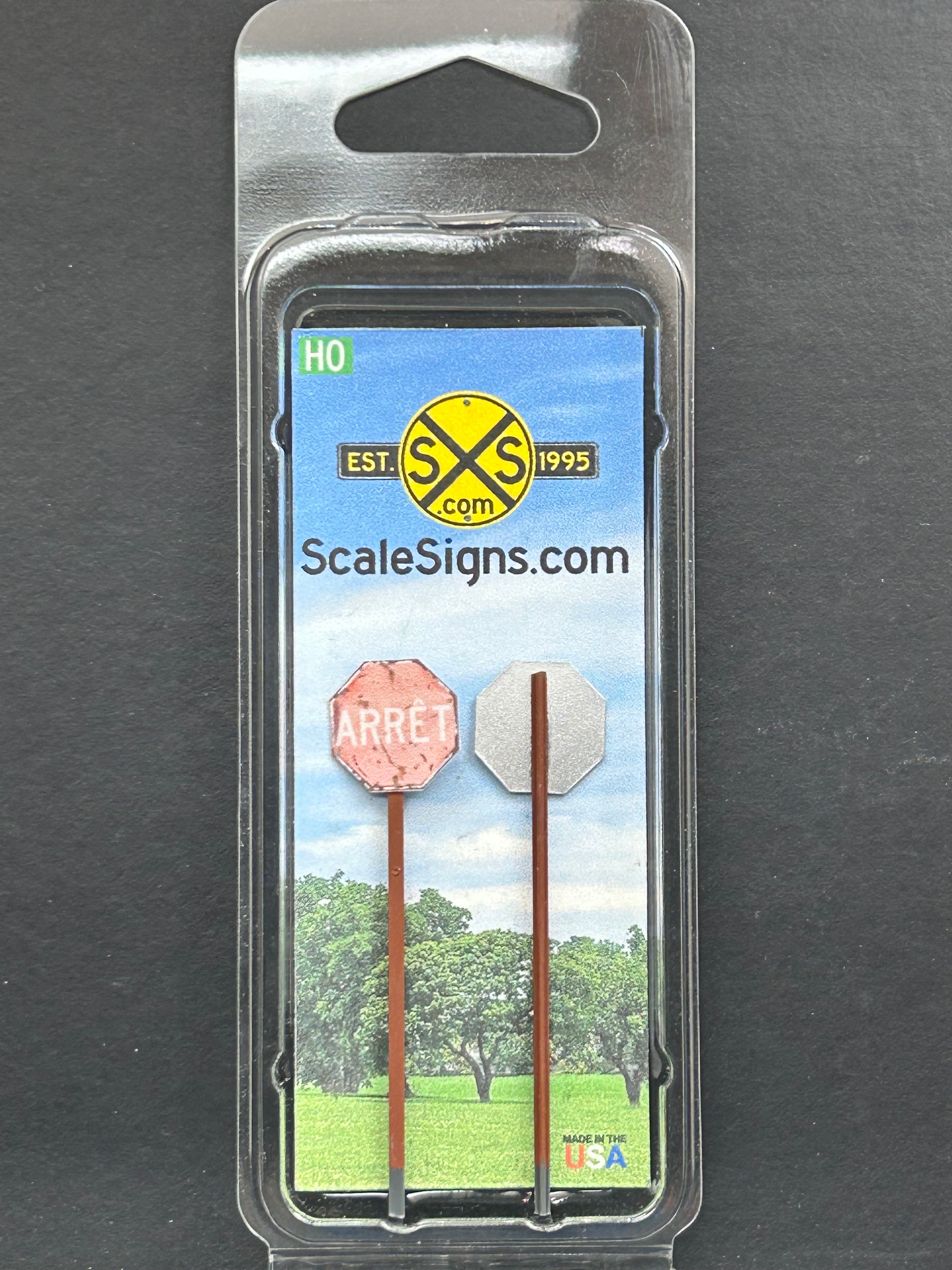 Detailed Model Street and Railroad Signs in 1:87 HO Scale – ScaleSigns.com