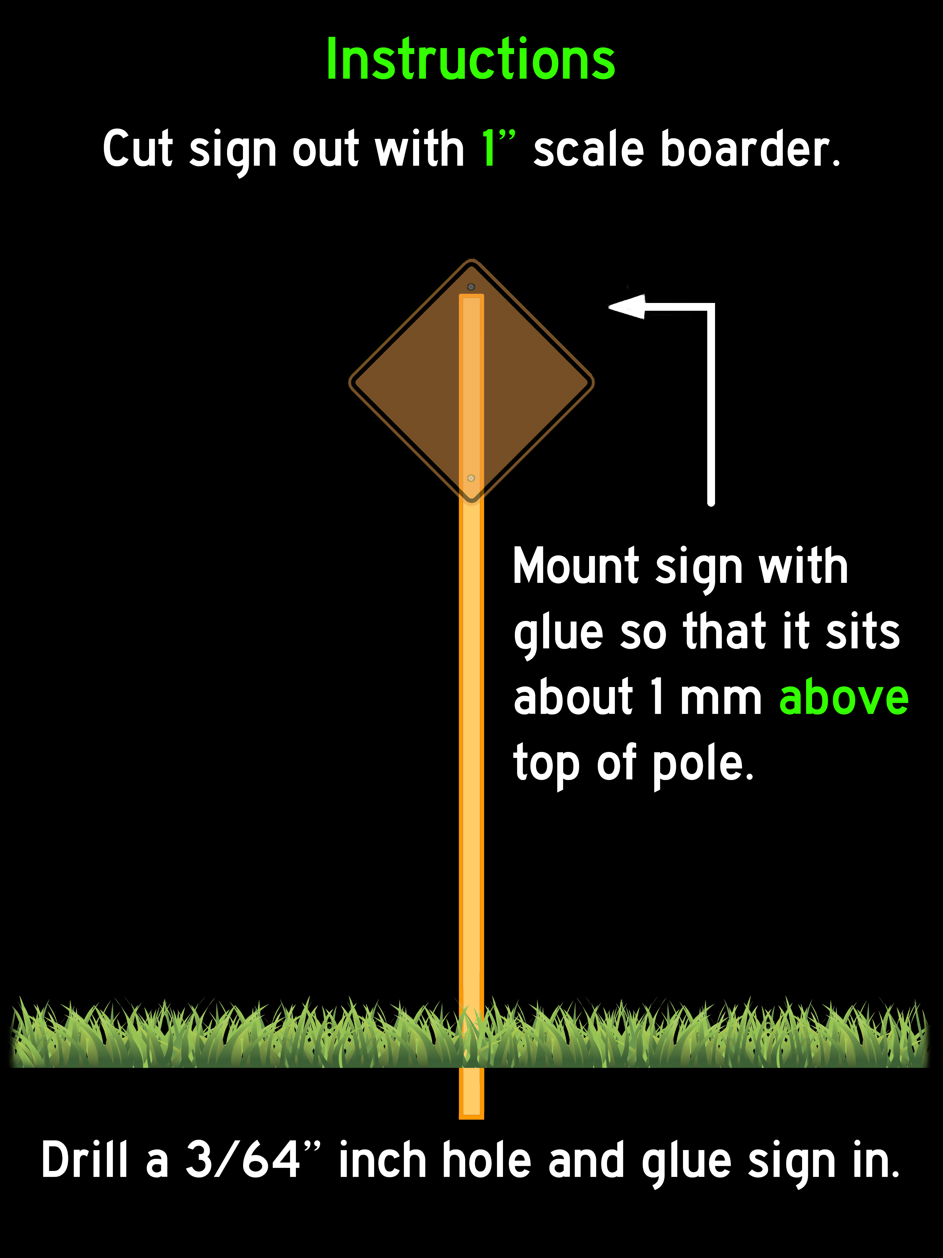 Part# HO-4006 / 1:87 HO Scale Construction Signs. – ScaleSigns.com