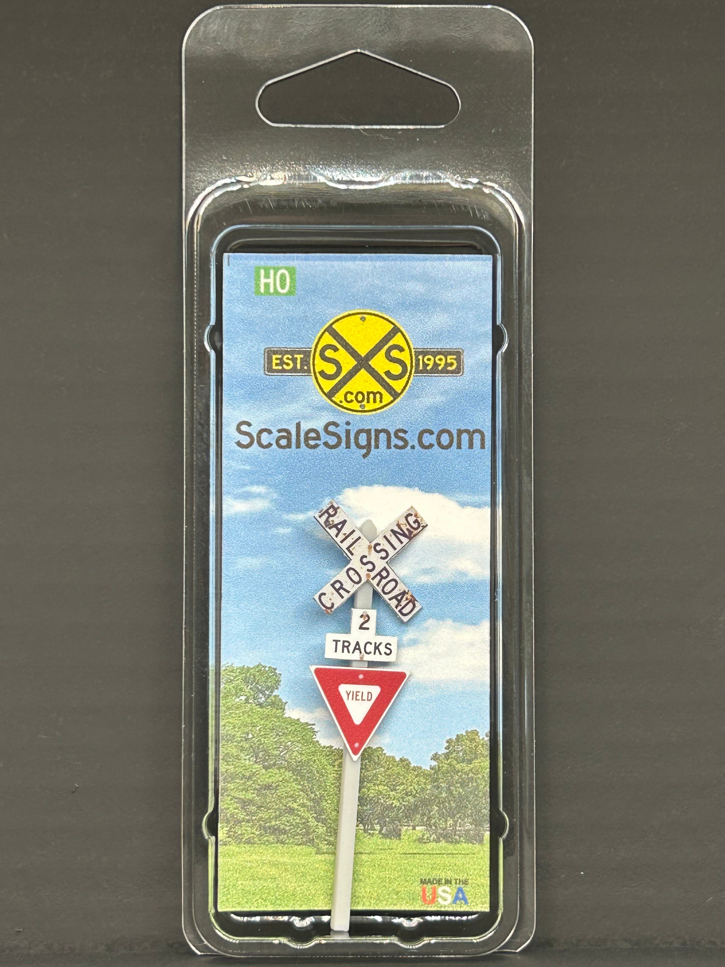 ⚫️Crossbuck + 2 Track + Yield – ScaleSigns.com