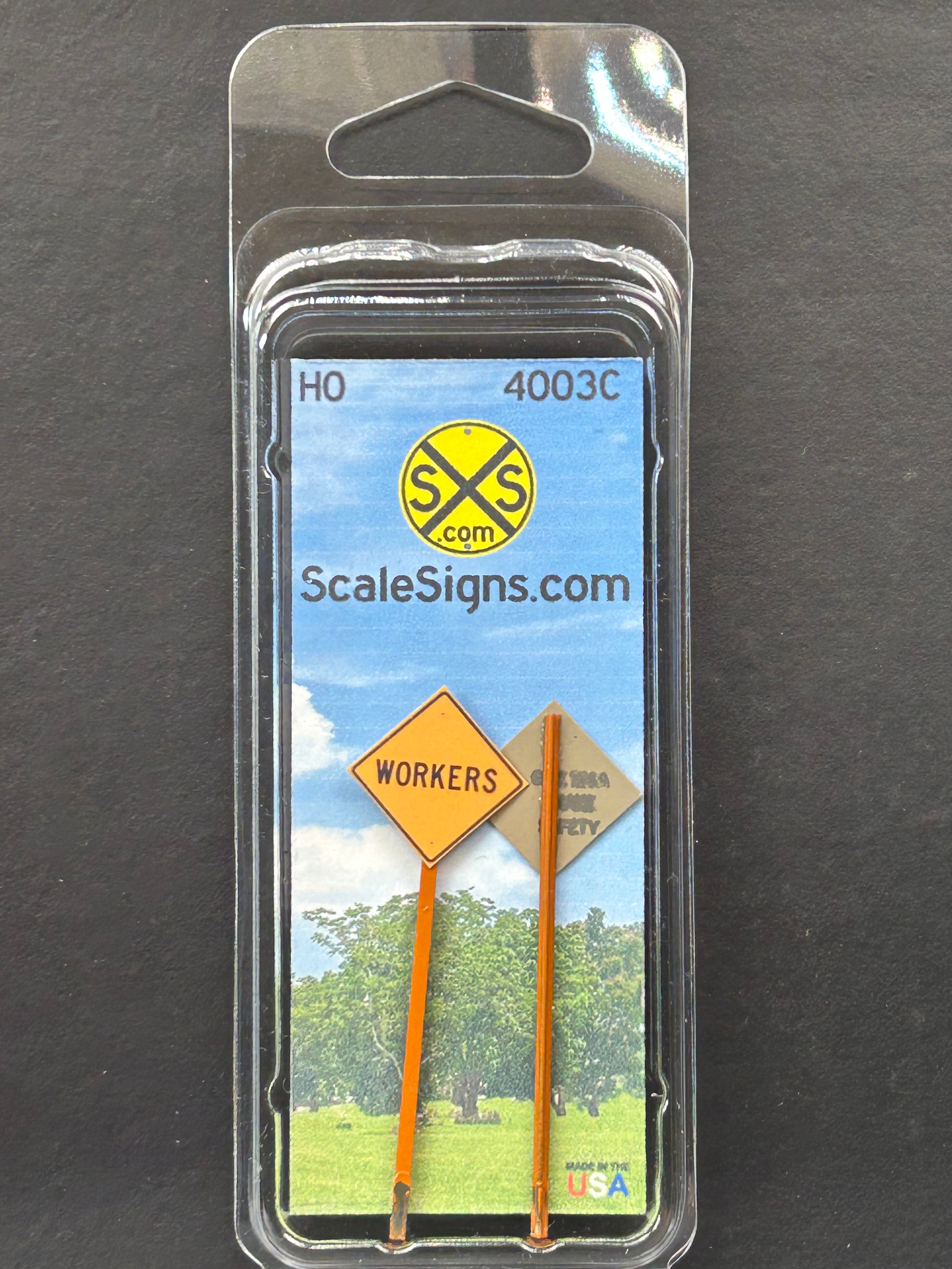 Part# HO-4003 / 1:87 HO Scale Construction Signs. – ScaleSigns.com